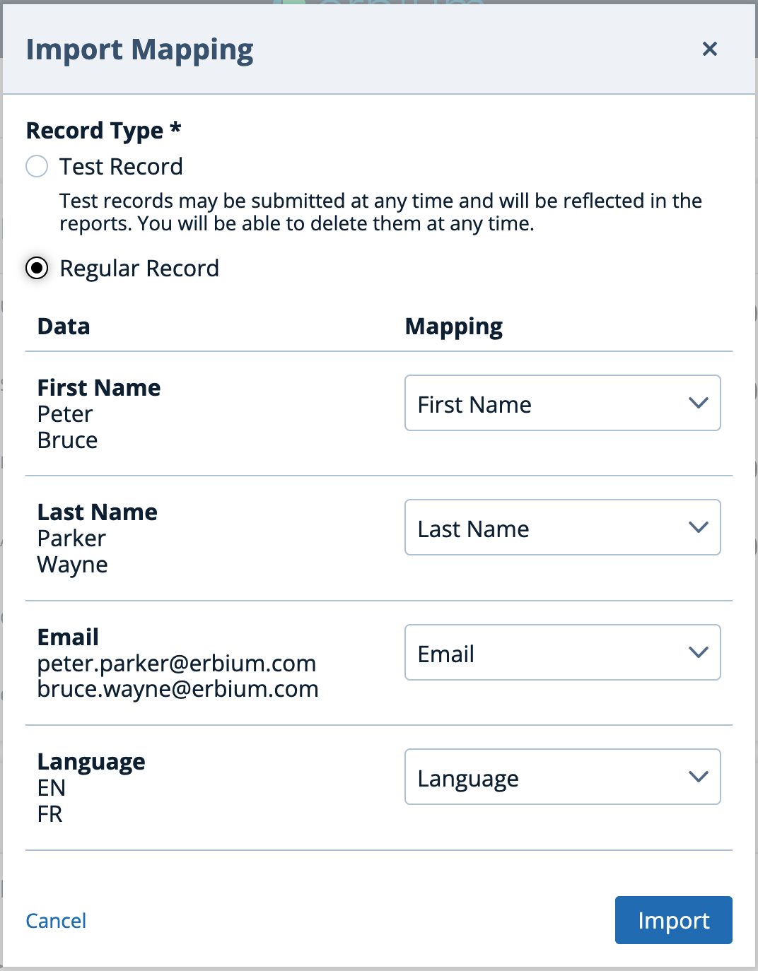 Importing a List of Invitees – Erbium