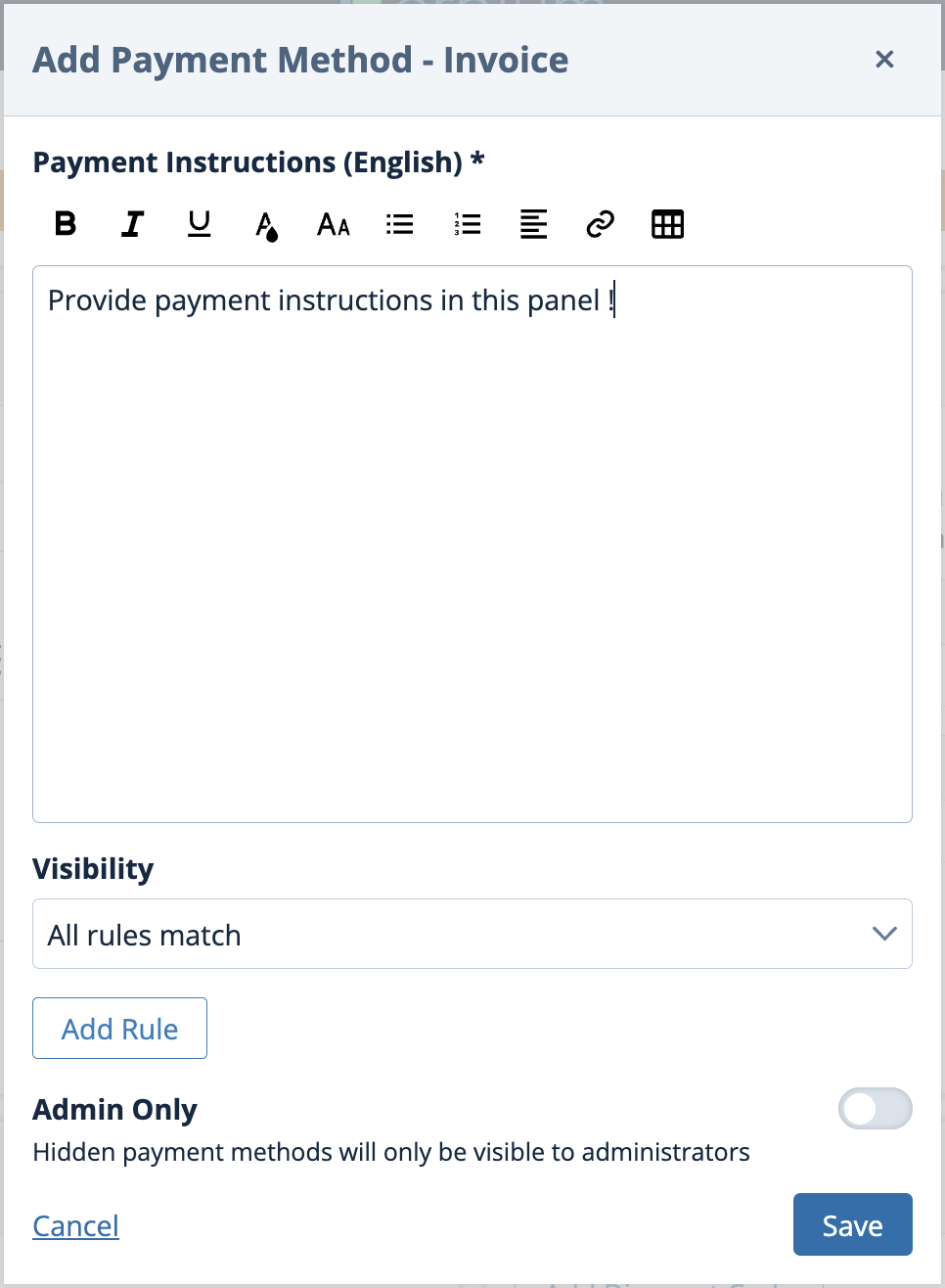 How to define 'Payment Methods' – Erbium