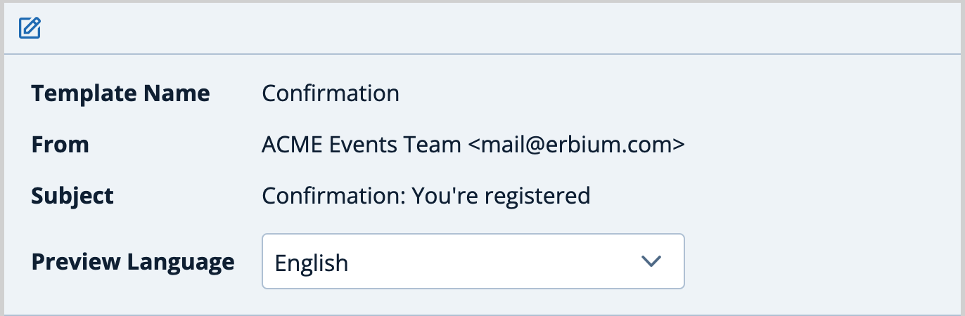 Configure email templates for preferred languages – Erbium